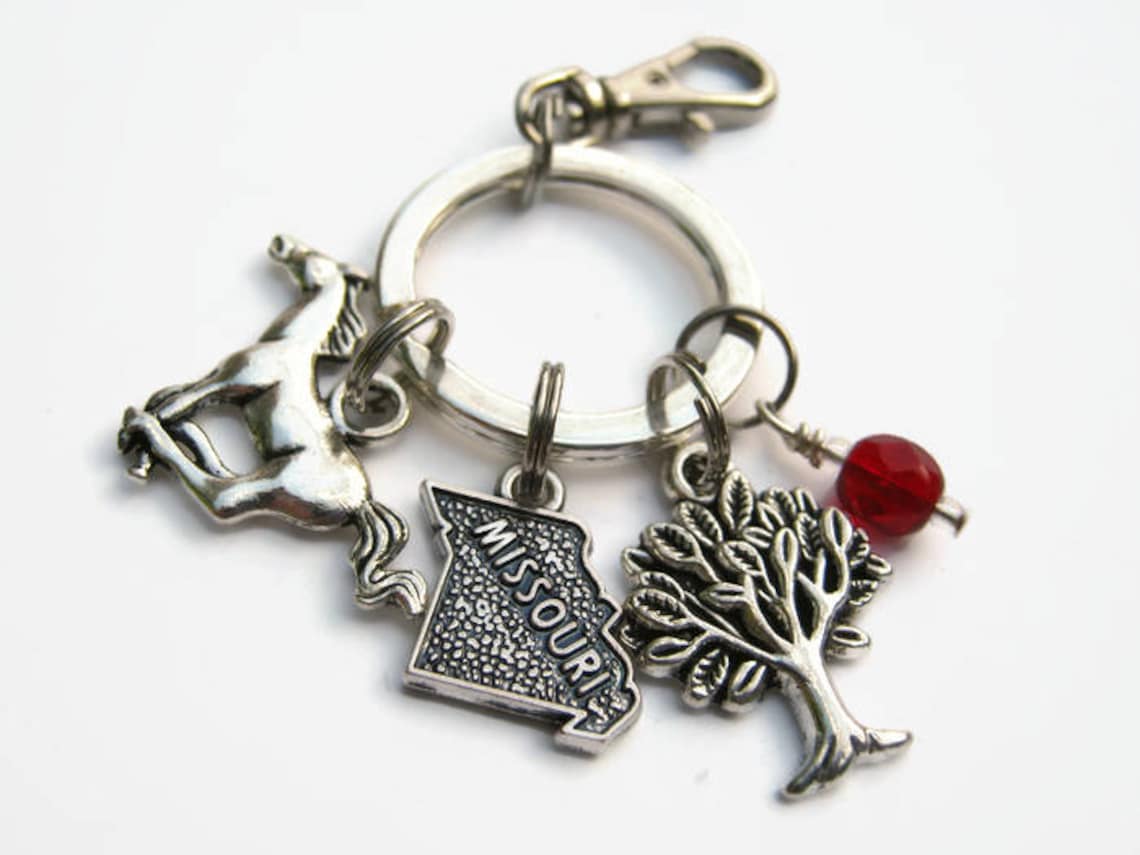 Personalized Missouri Keychain US State Map Zipper Pull - Etsy