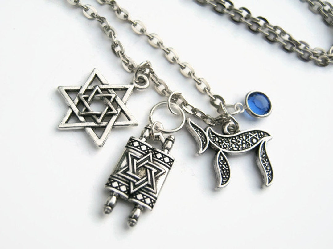Personalized Torah Necklace, Star of David Necklace, Jewish Scroll ...