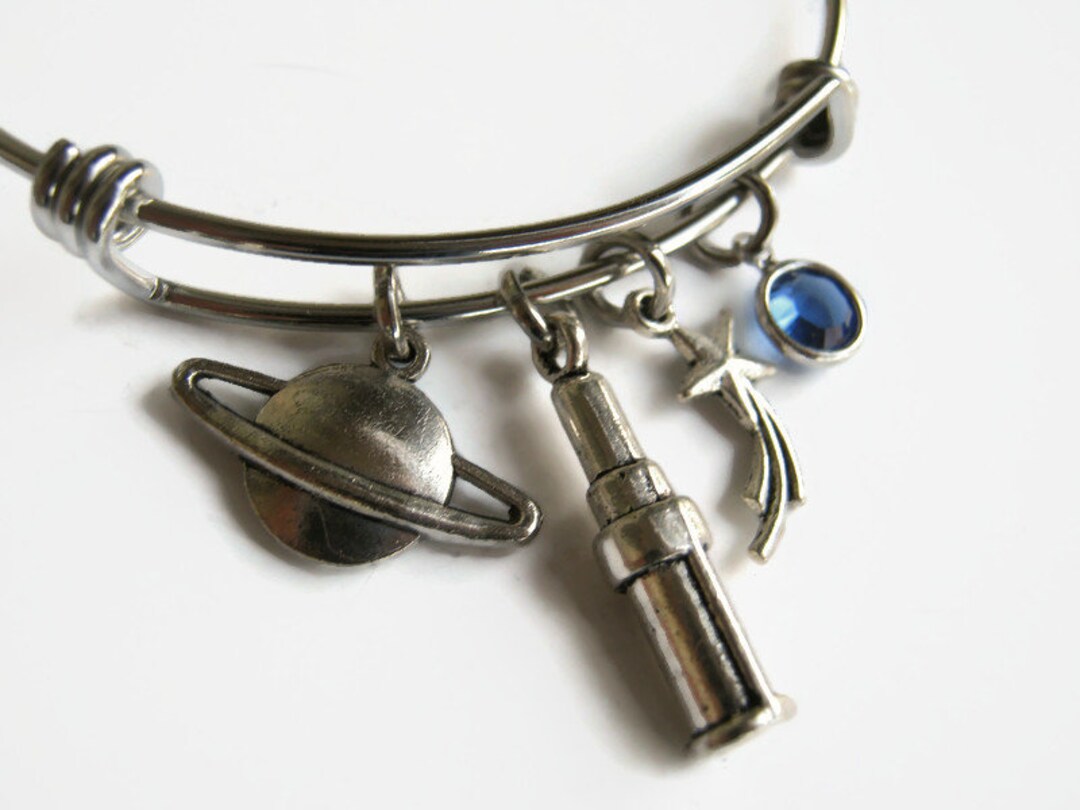 Personalized Star Gazer Bracelet, Expandable Bangle Bracelet, Stainless ...