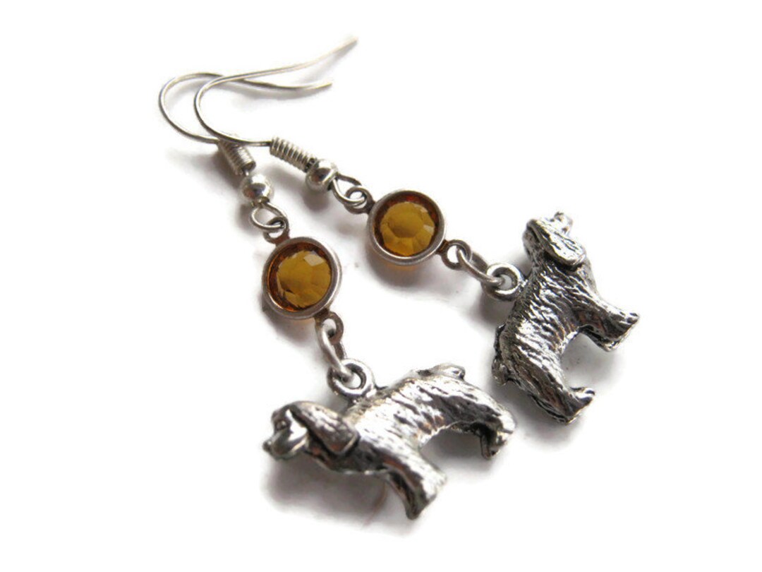 Cocker Spaniel Birthstone Earrings, Personalized Canine Earrings ...