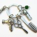 Hairdresser Keychain, Beautician Zipper Pull , Antiqued SILVER, Barber ...