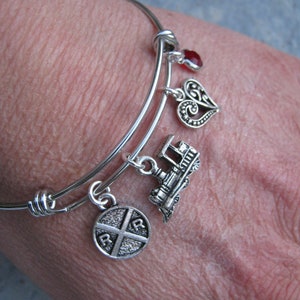 Personalized Railfan Bracelet, Train Lover Expandable Bangle Bracelet ...