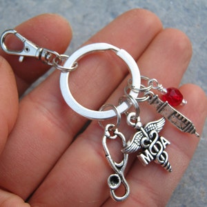 Medical Assistant Keychain, Assistant Zipper Pull, MA Caduceus ...