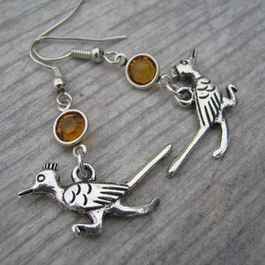 Roadrunner Birthstone Earrings, Personalized Bird Earrings ...