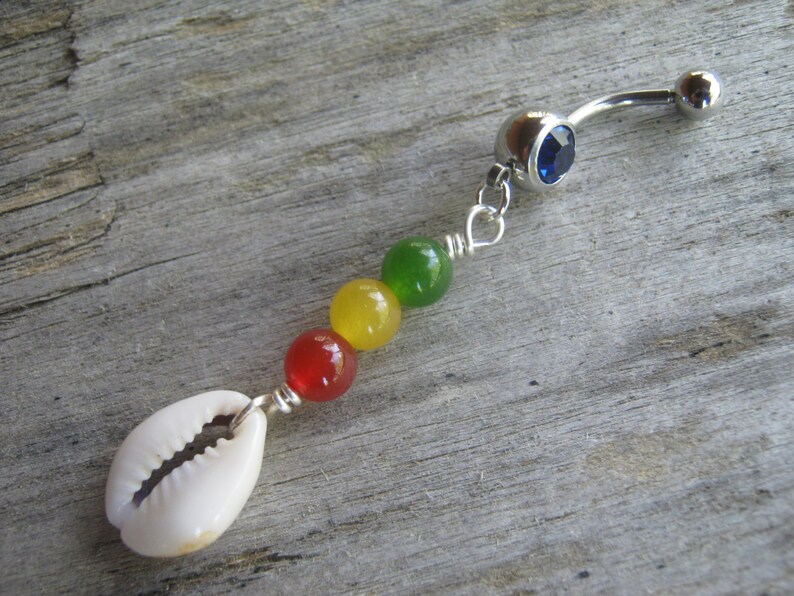 Rasta Cowrie Shell Belly Ring Reggae Belly Button Ring | Etsy