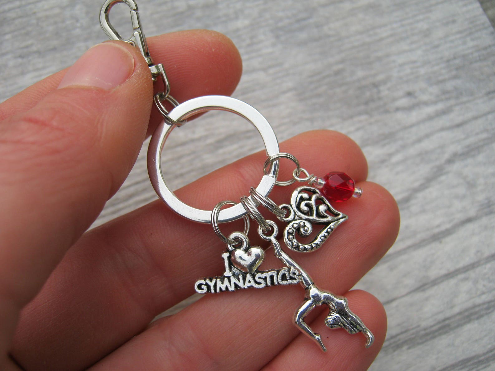 I Love Gymnastics Keychain Gymnast Zipper Pull Personalized - Etsy