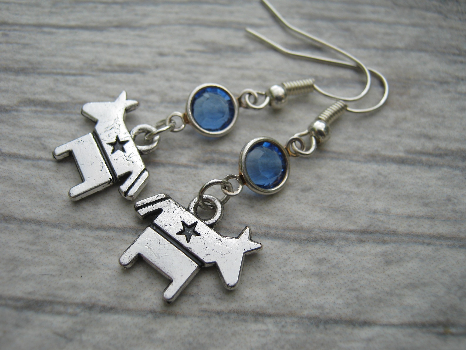 Democrat Birthstone Earrings, Peronalized Donkey Earrings, Political ...