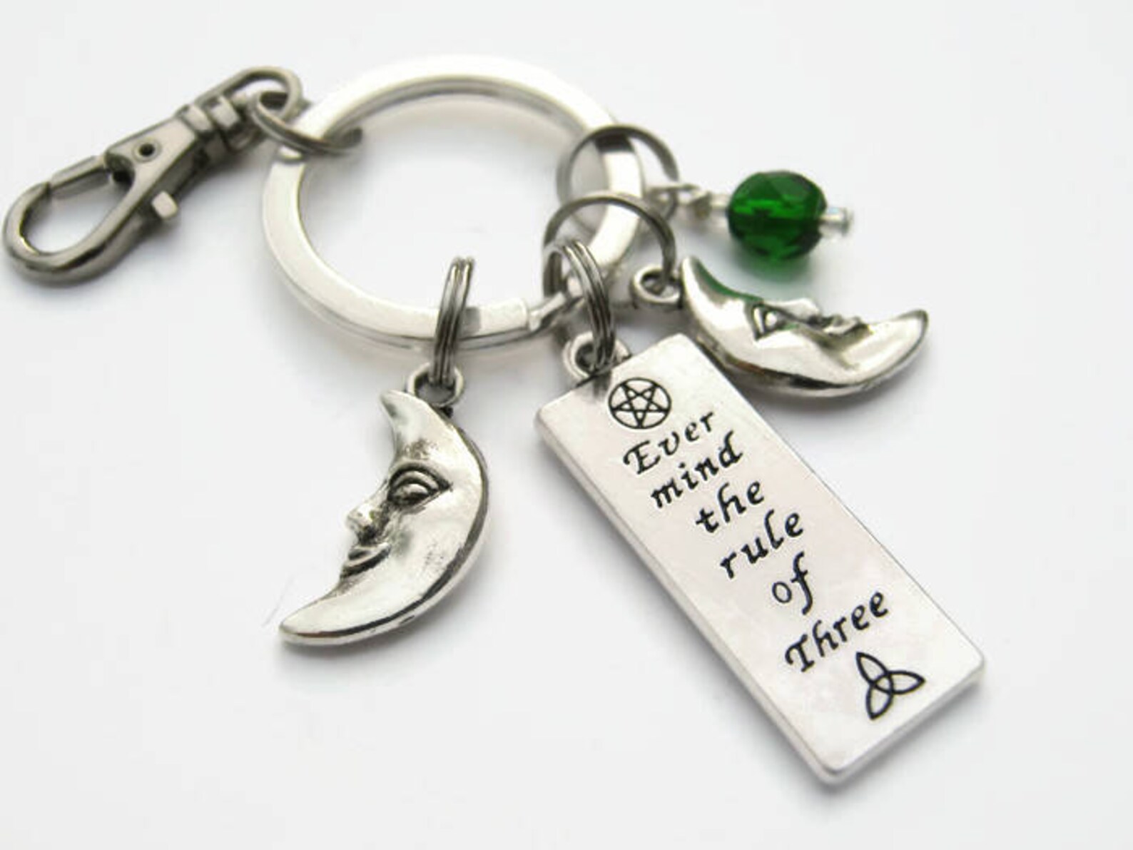 Rule of Three Keychain Personalized Wiccan Zipper Pull Witch | Etsy