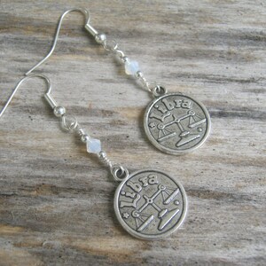 Personalized Libra Earrings, Zodiac Earrings With Birthstone, Astrology Earrings, September ...
