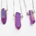 Purple Titanium Quartz Crystal Necklace, 20" 925 Sterling Silver ...
