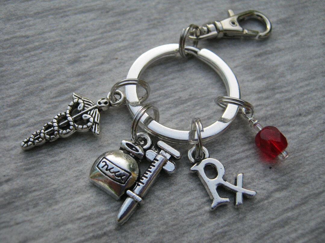 Pharmacist Keychain, Pharm D Zipper Pull, Caduceus Personalized ...