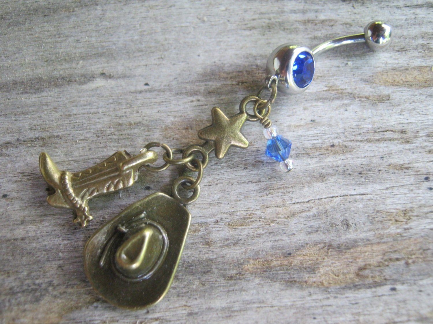 Cowgirl Belly Ring Cowboy Boot Belly Button Ring Country - Etsy