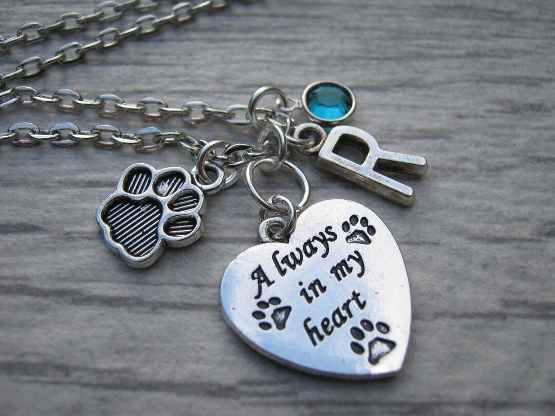 Pet Memorial Necklace, Personalized Always in My Heart Necklace ...
