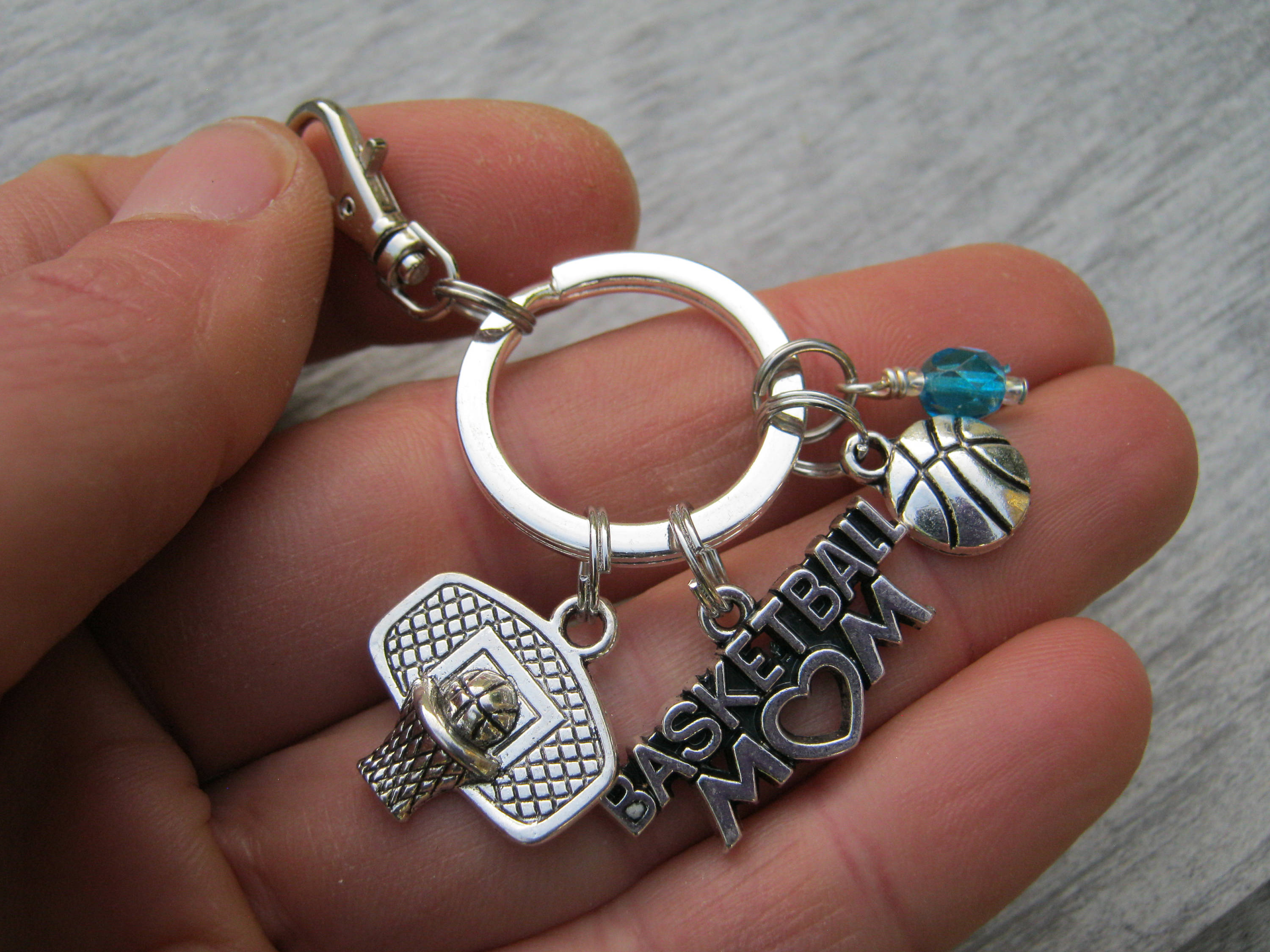 Basketball Mom Keychain, Basketball Zipper Pull, Personalized Accessory ...