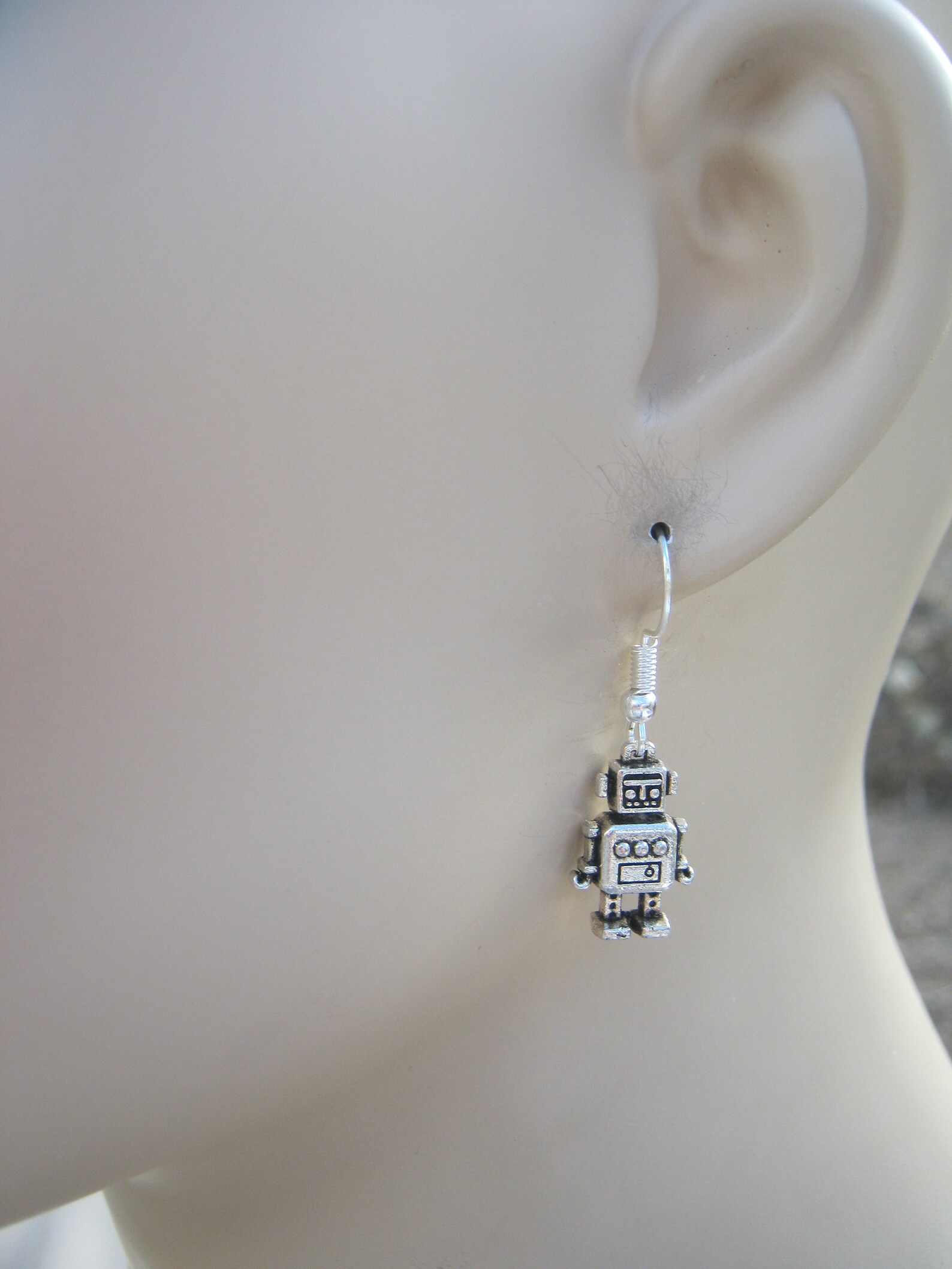 Robot Earrings Robotic Machine Earrings Antiqued Silver - Etsy