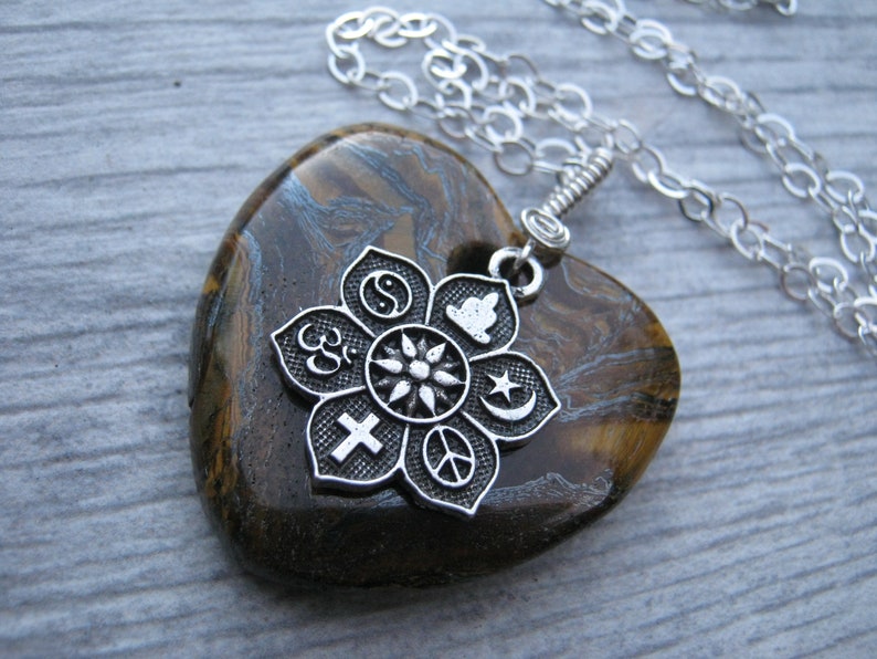 Tiger Iron Coexist Necklace .925 Sterling Silver Necklace - Etsy