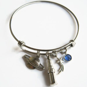 Personalized Star Gazer Bracelet, Expandable Bangle Bracelet, Stainless ...