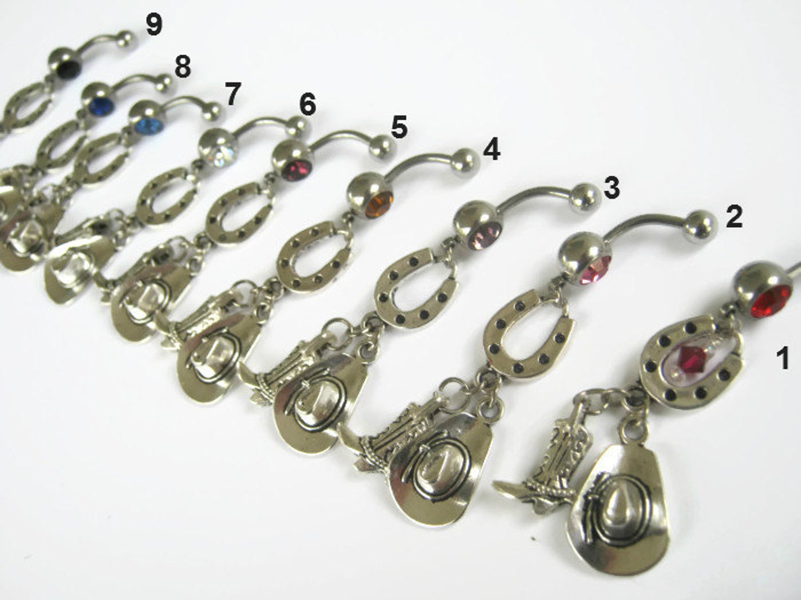 Country Western Belly Ring Horseshoe Belly Ring Cowboy Hat | Etsy