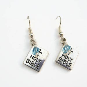 Holy Bible Earrings, Personalized Church Earrings, Bible Charm Jewelry ...