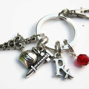 Pharmacist Keychain, Pharm D Zipper Pull, Caduceus Personalized ...