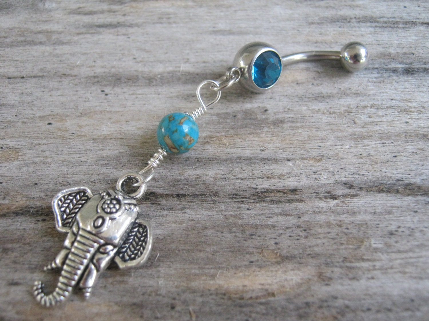 Elephant Belly Ring Turquoise Belly Button Jewelry - Etsy