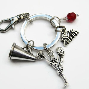 Cheerleader Keychain, Cheerleading Zipper Pull, I Love Cheer ...