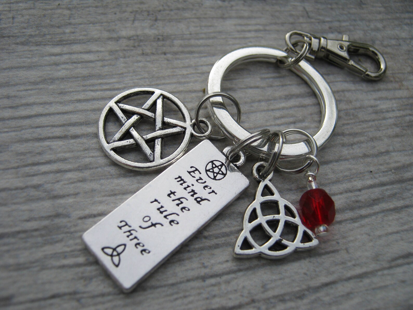 Rule of Three Keychain Personalized Wiccan Zipper Pull Witch - Etsy