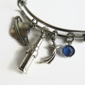 Personalized Star Gazer Bracelet, Expandable Bangle Bracelet, Stainless ...