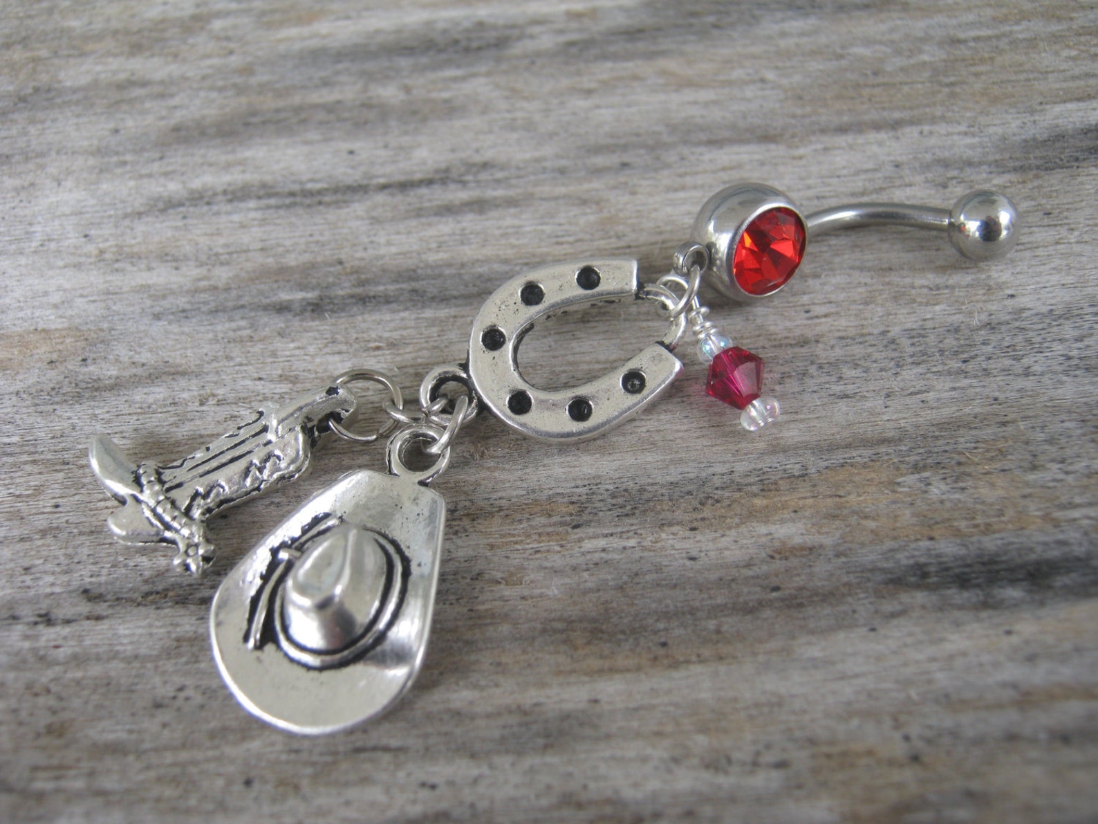 Country Western Belly Ring Horseshoe Belly Ring Cowboy Hat | Etsy