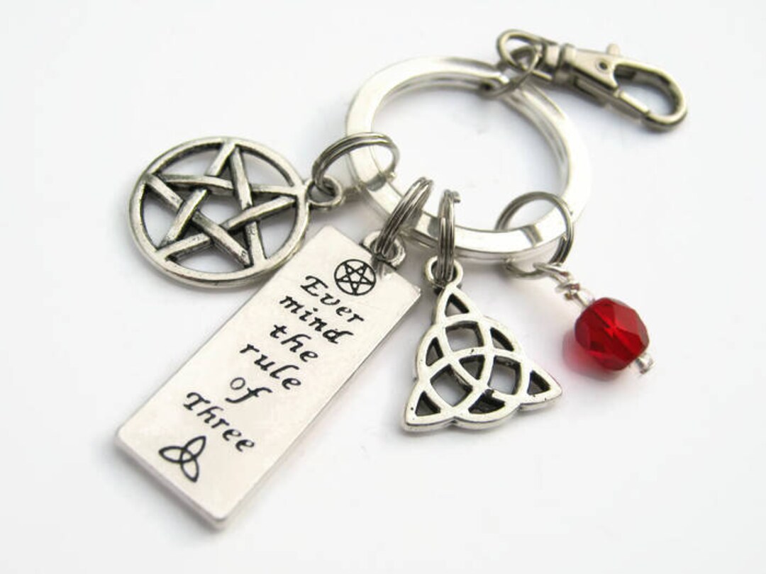 Rule of Three Keychain, Personalized Wiccan Zipper Pull, Witch ...