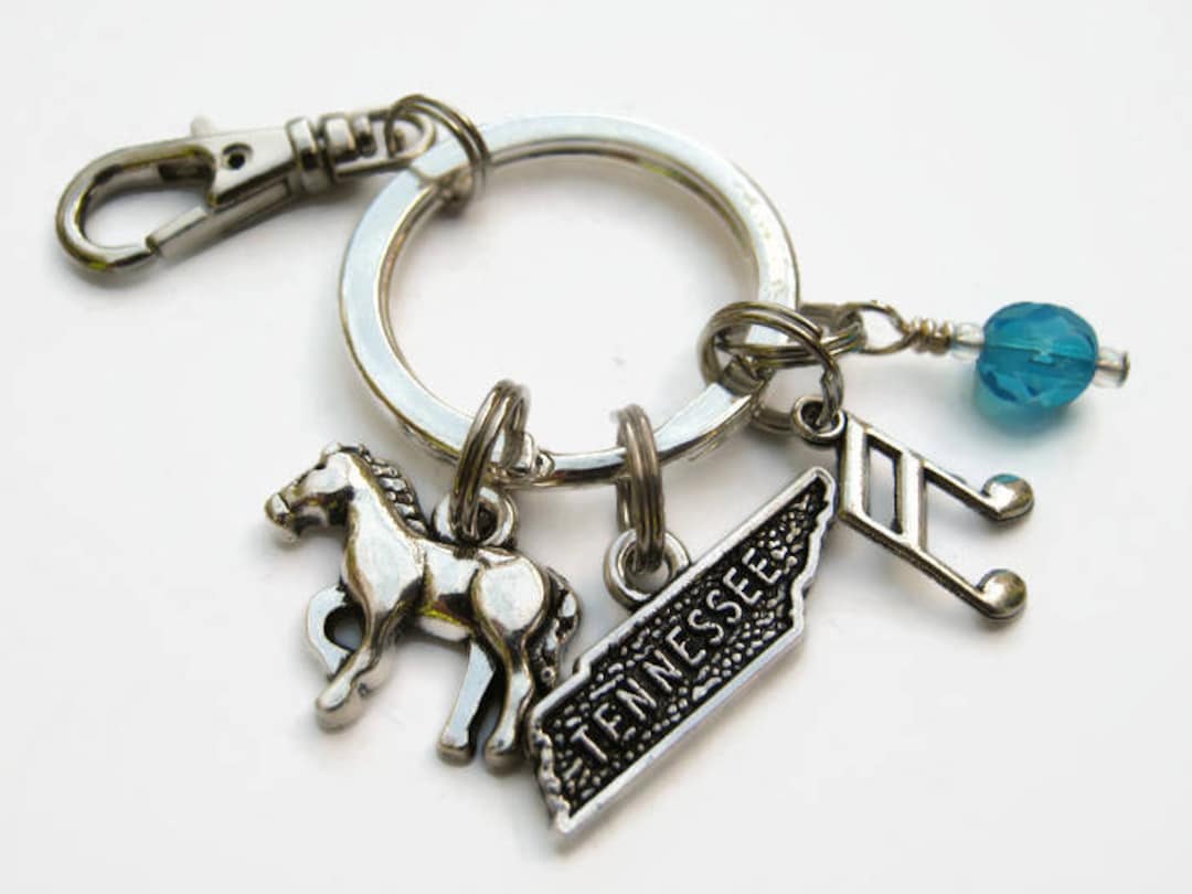 Personalized Tennessee Keychain, US State Map Zipper Pull, Customized ...