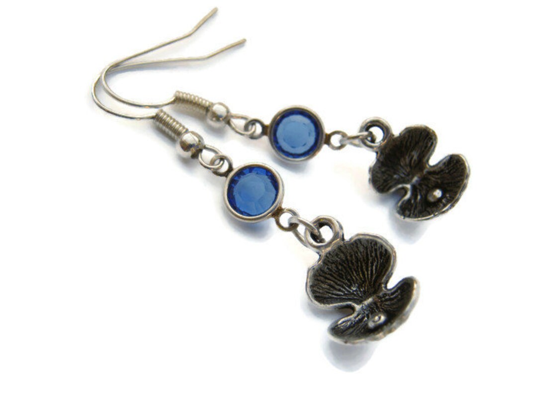 Oyster Birthstone Earrings, Mollusk Charm Earrings, Personalized ...