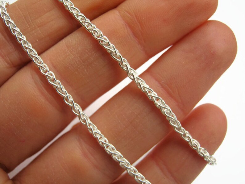 925 Sterling Silver Wheat Chain, 2.5mm Links With Lobster Clasp, MEDIUM ...