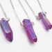 Purple Titanium Quartz Crystal Necklace, 20" 925 Sterling Silver ...
