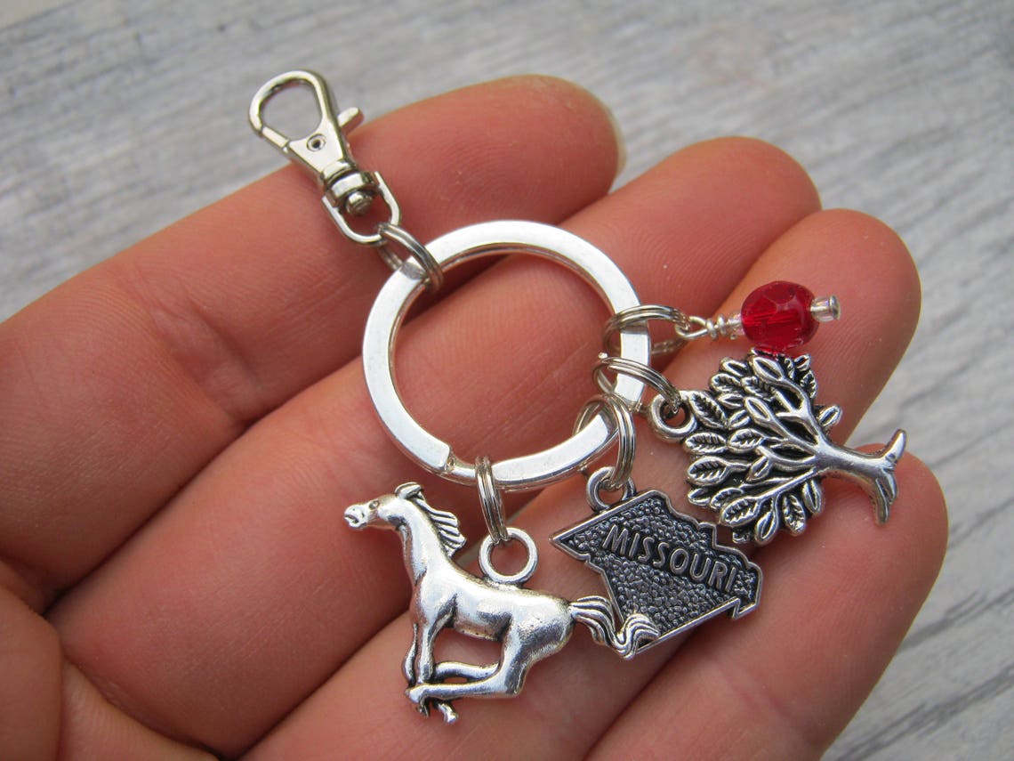 Personalized Missouri Keychain US State Map Zipper Pull - Etsy