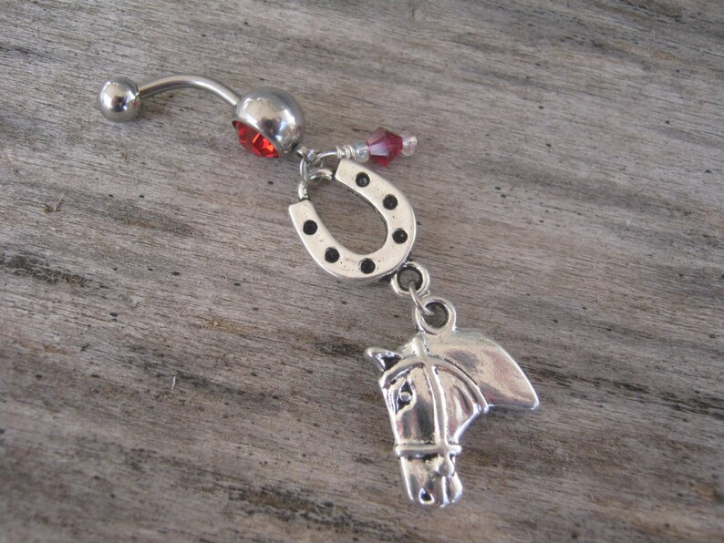Good Luck Horse Belly Ring Country Western Belly Button Ring - Etsy UK