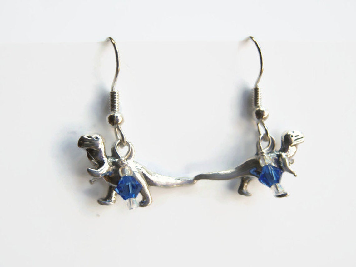 T Rex Earrings Tyrannosaurus Rex Earrings Tiny Dinosaur - Etsy