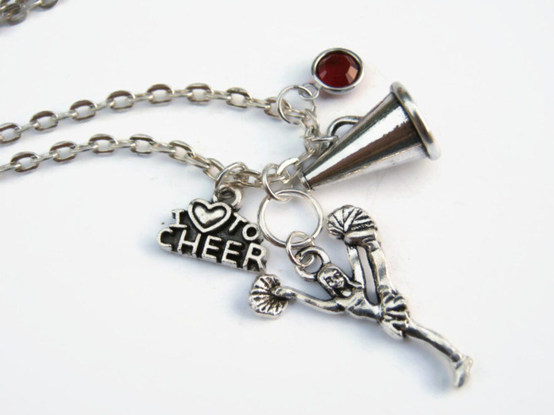 Cheerleader Necklace, Personalized Birthstone Jewelry, Varsity Spirit ...