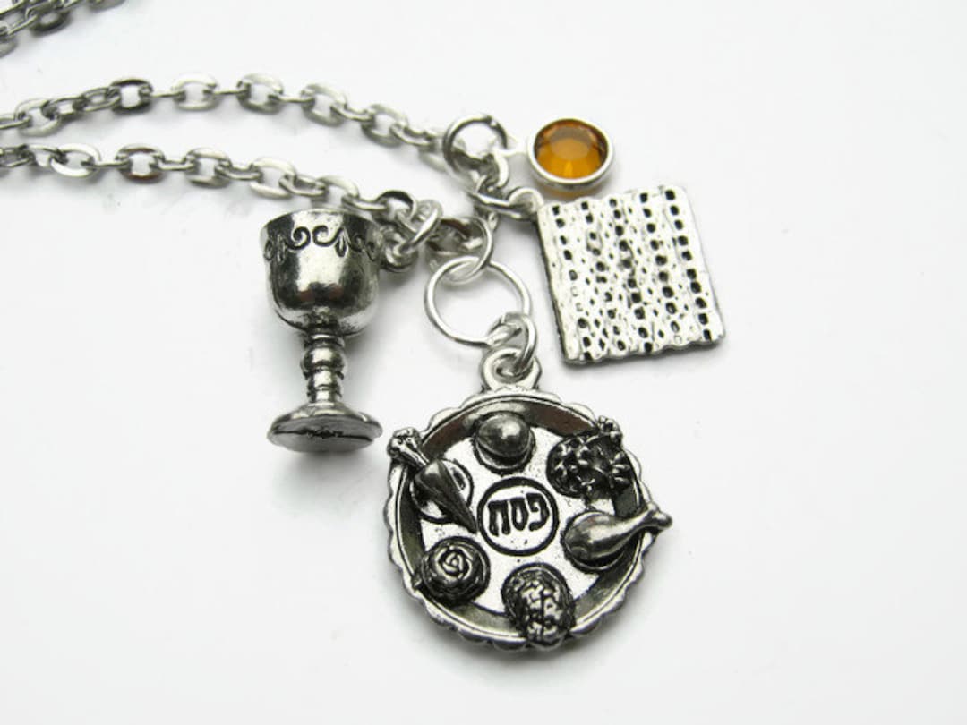 Personalized Seder Necklace, Passover Necklace, Jewish Birthstone ...