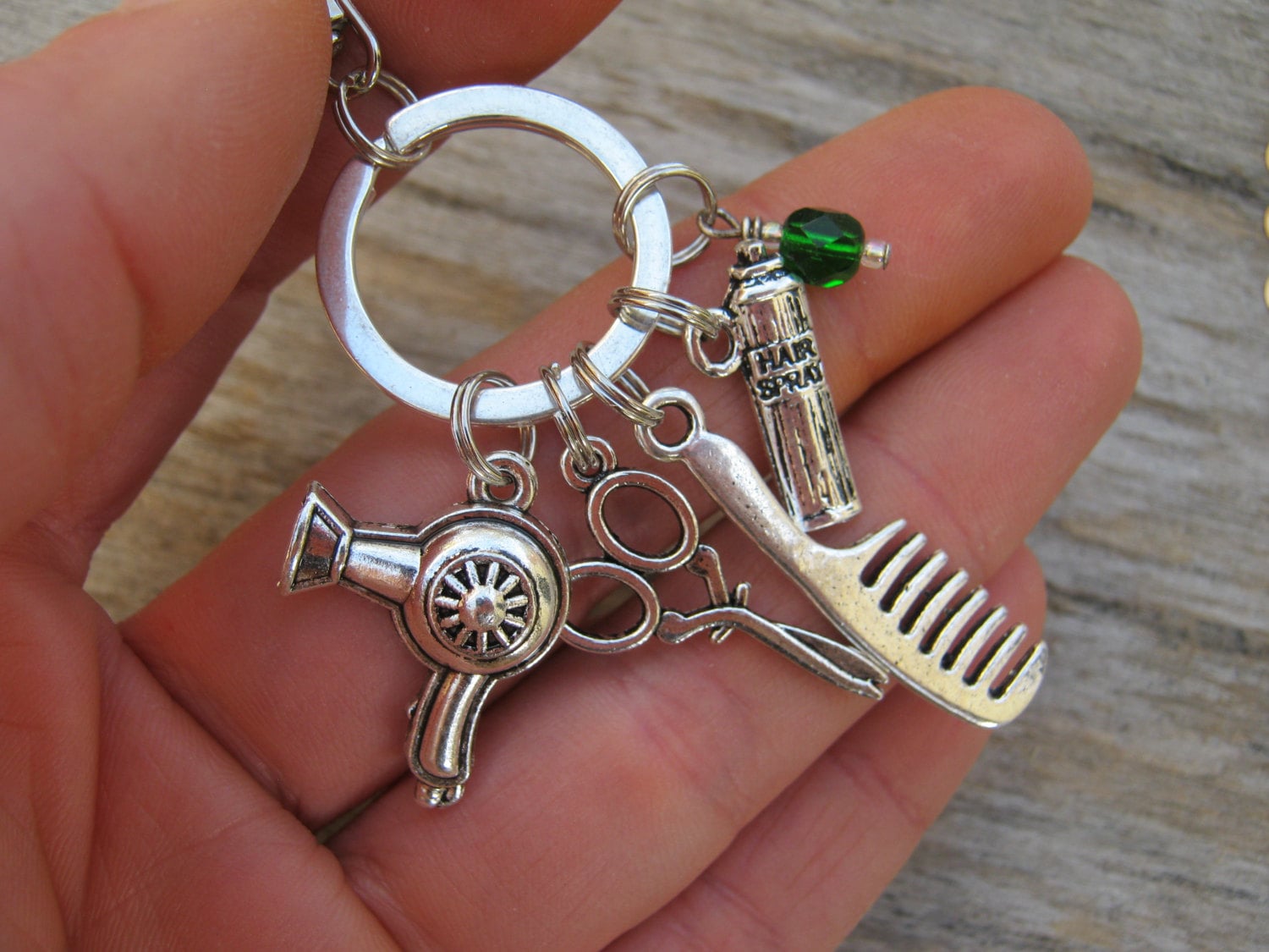 Hairdresser Keychain Beautician Zipper Pull Antiqued | Etsy