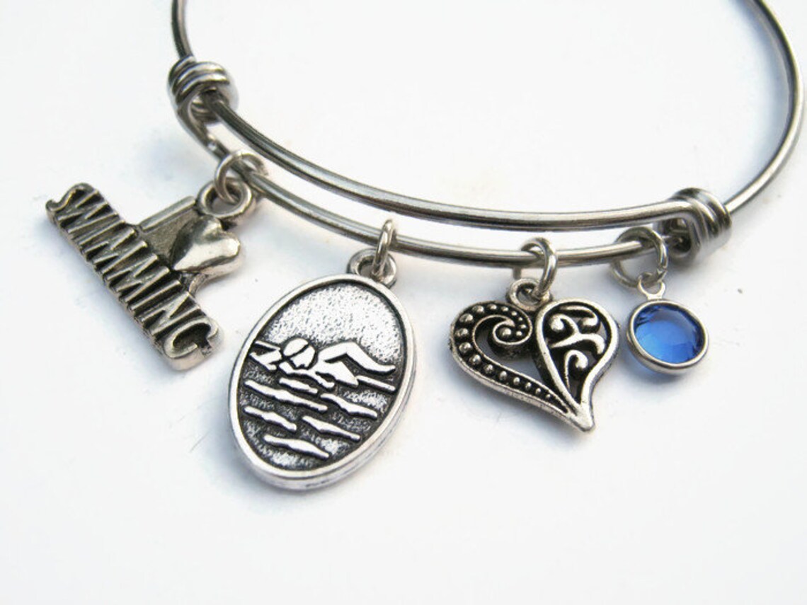 Personalized Swim Bracelet Expandable Bangle Bracelet - Etsy