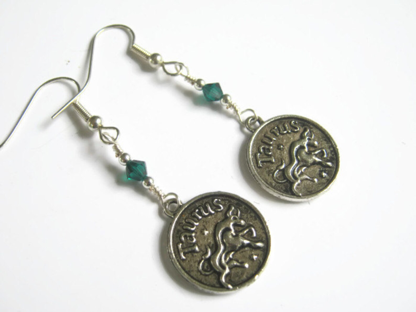 Personalized Taurus Earrings Zodiac Earrings Emerald or - Etsy