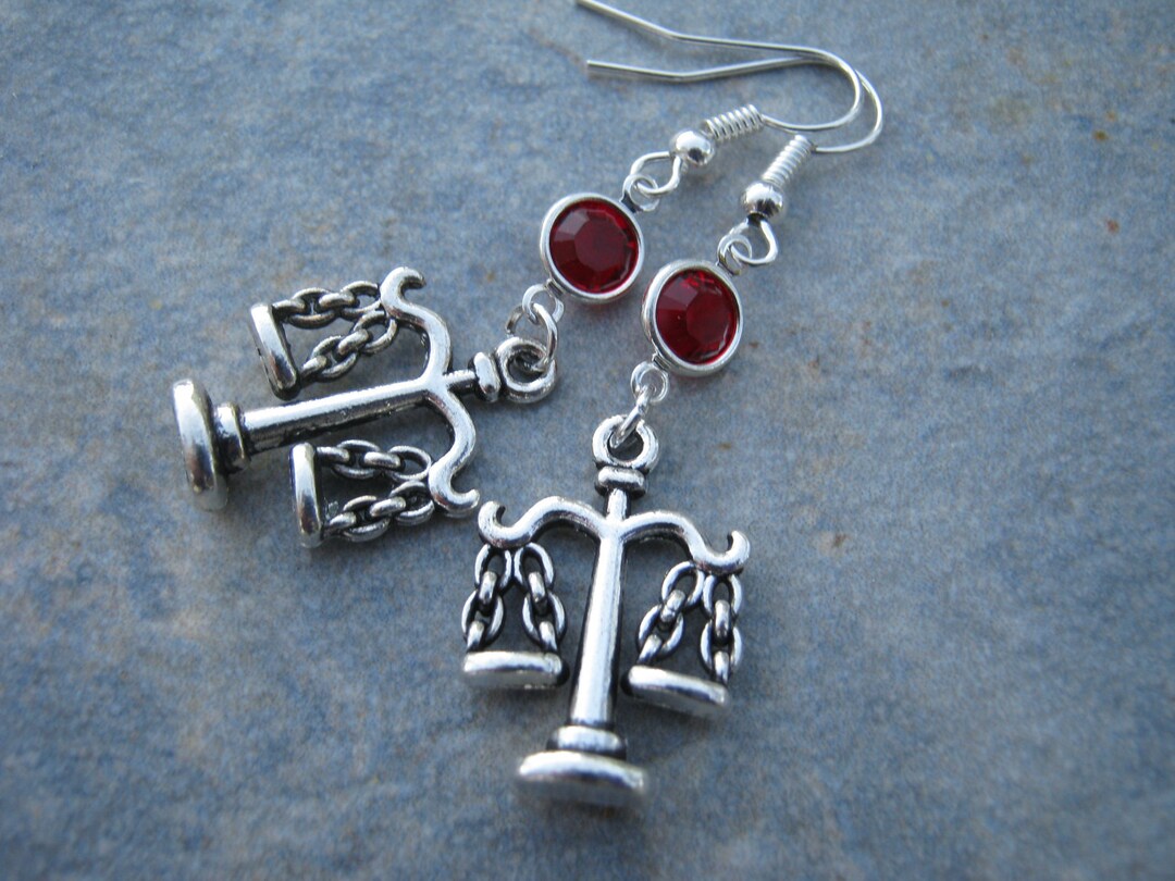 Law Scales Birthstone Earrings, Personalized Lawyer Earrings, Judge ...