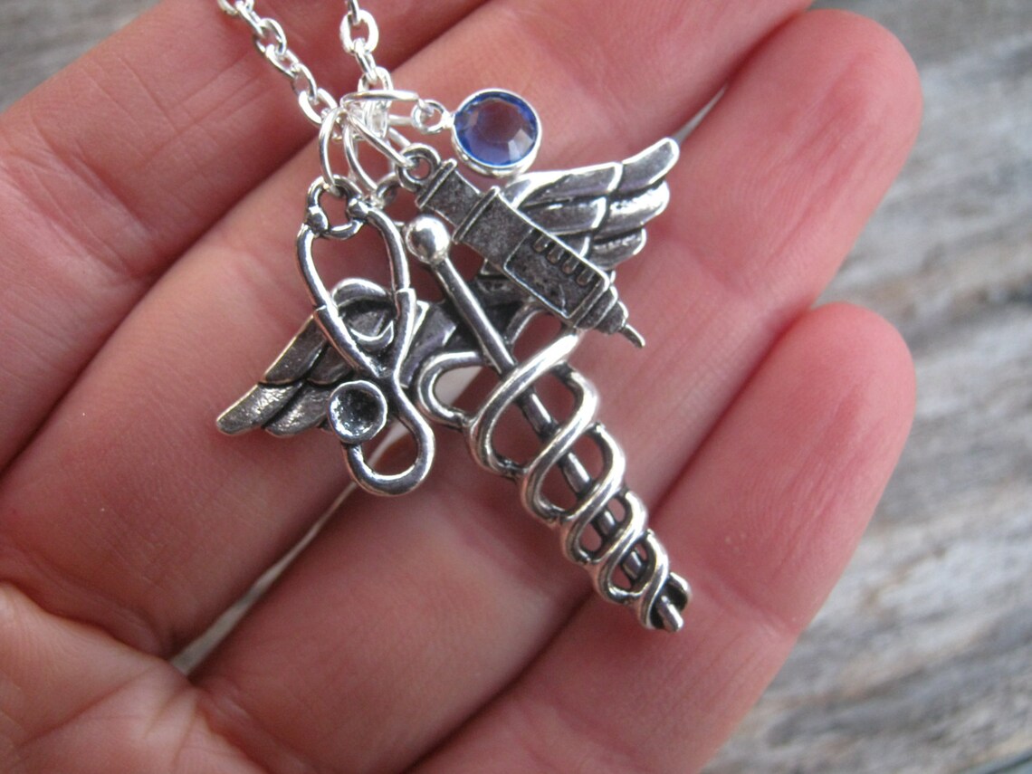 Doctor Charm Necklace Caduceus Jewelry Medical Personalized - Etsy