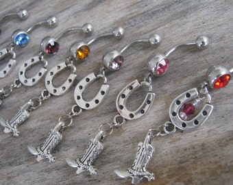 Cowgirl Belly Button Ring - Etsy