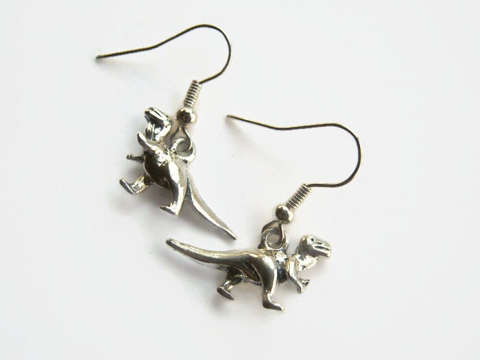 T Rex Earrings Tyrannosaurus Rex Earrings Tiny Dinosaur - Etsy