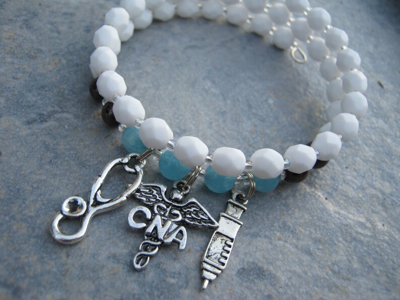 CNA Charm Bracelet, Sponge Quartz & Garnet Stacking Bracelet, White ...