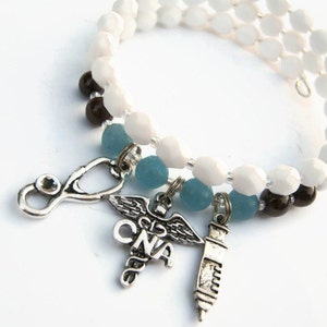 CNA Charm Bracelet, Sponge Quartz & Garnet Stacking Bracelet, White ...