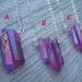 Purple Titanium Quartz Crystal Necklace, 18" 925 Sterling Silver ...