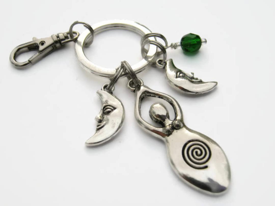 Goddess Keychain, Personalized Zipper Pull, Witch Accessory, Moon ...